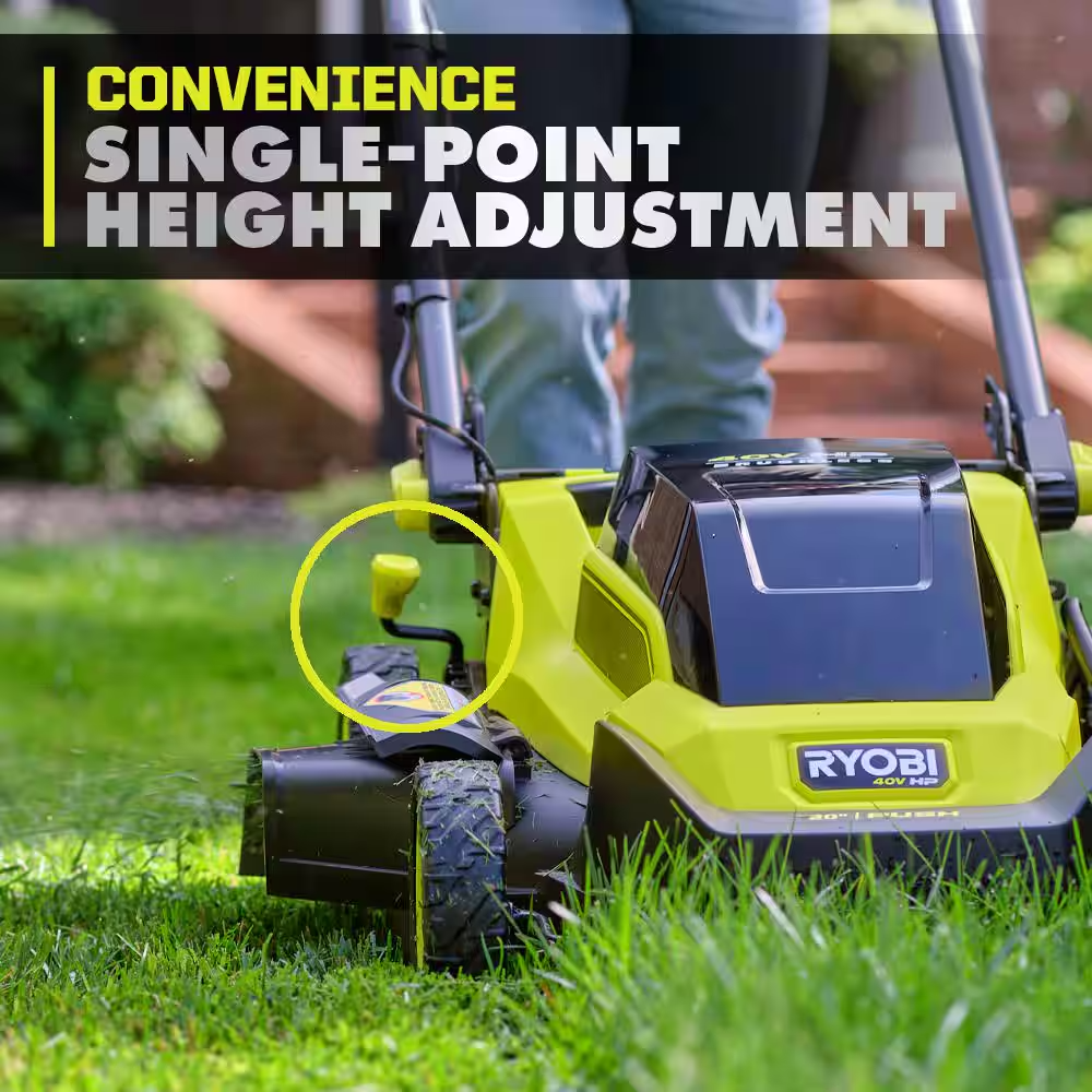 RYOBI 40V HP Brushless 20" Cordless Battery Walk Behind Push Mower ...
