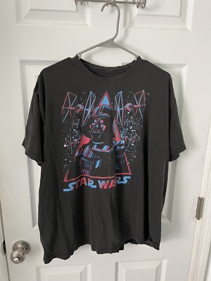 Star Wars Classic Darth Vader Black T-Shirt Size 2XL Older Distressed ...