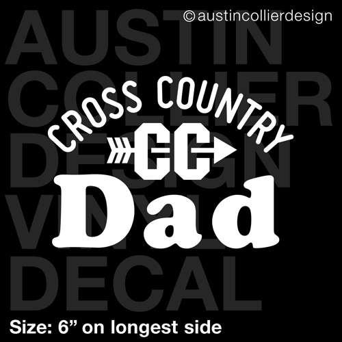 6" CROSS COUNTRY DAD vinyl decal car window laptop sticker - cc team ...