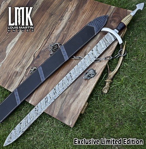 LMK Custom Forged Twist Damascus Sword Olive Wood Best Selling 2024 ...