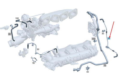 NEW MERCEDES-BENZ C W204 VACUUM PUMP LINE A2740700900 ORIGINAL NO DUTY ...