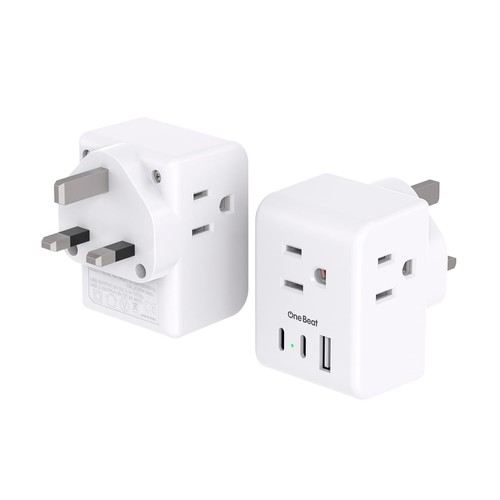 2 Pack US to UK Ireland Travel Plug Adapter, Type G Power Plug Adapter ...