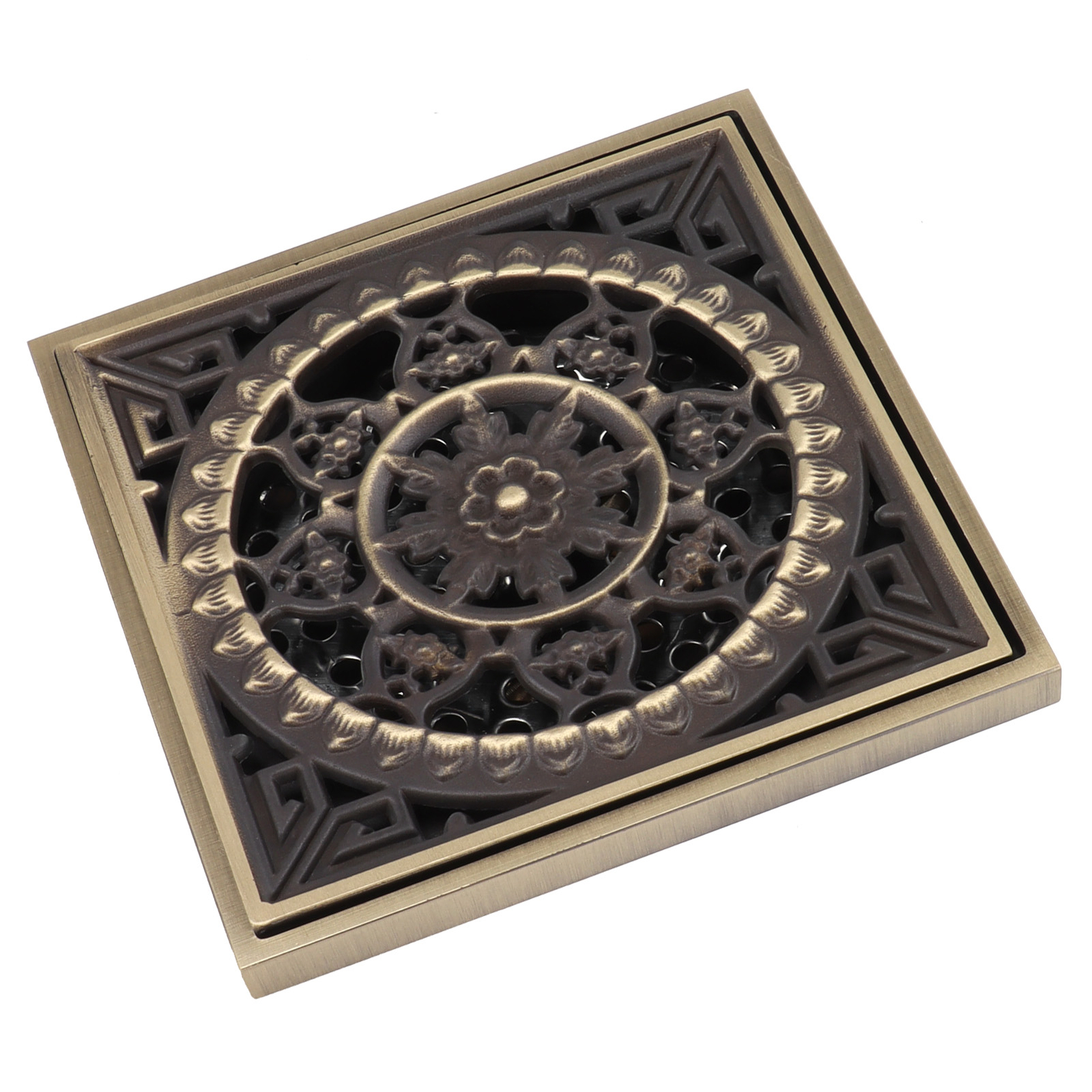 10x10cm Floor Drain European Style Antique Bathroom Copper Drain Set DO ...