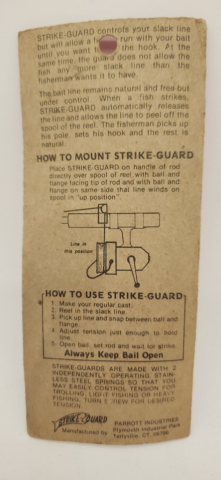 Vintage Fishing Strike Guard Srike Indicator Line Guide | eBay