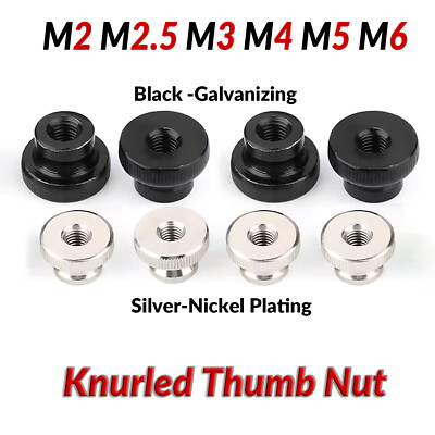 Carbon Steel Knurled Thumb Nut M2 ~ M6 Step Nuts for Bolts - Zinc ...