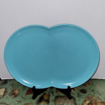 Vintage Branchell Turquoise Melmac Double Platter Blue MCM Color Flyte ...