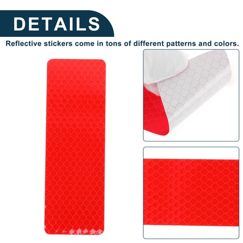 Reflective Bumper Decal Fluorescent Red Rectangle Diamond Grid Pattern ...