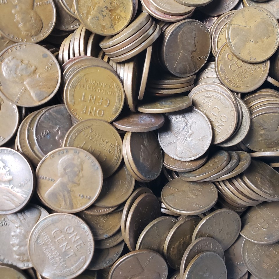 1LB Pound 16oz UNSEARCHED Wheat Cent Lincoln Penny Estate Coins Lot ...