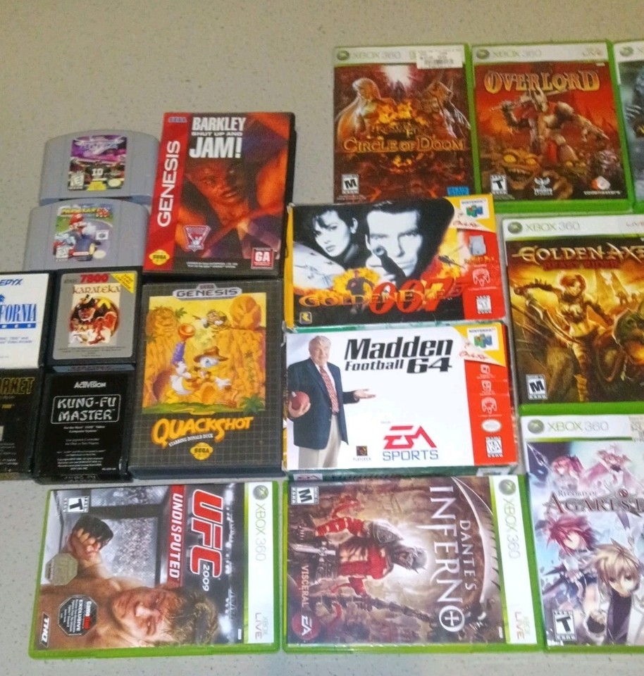 SUPER LOT ALL VINTAGE GAMES SEGA ATARI N64 XBOX ALL TESTED GREAT LABELS ...