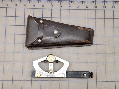 Vtg Hand Sight Topographic Level w/Leather Case. Reads Degrees ...