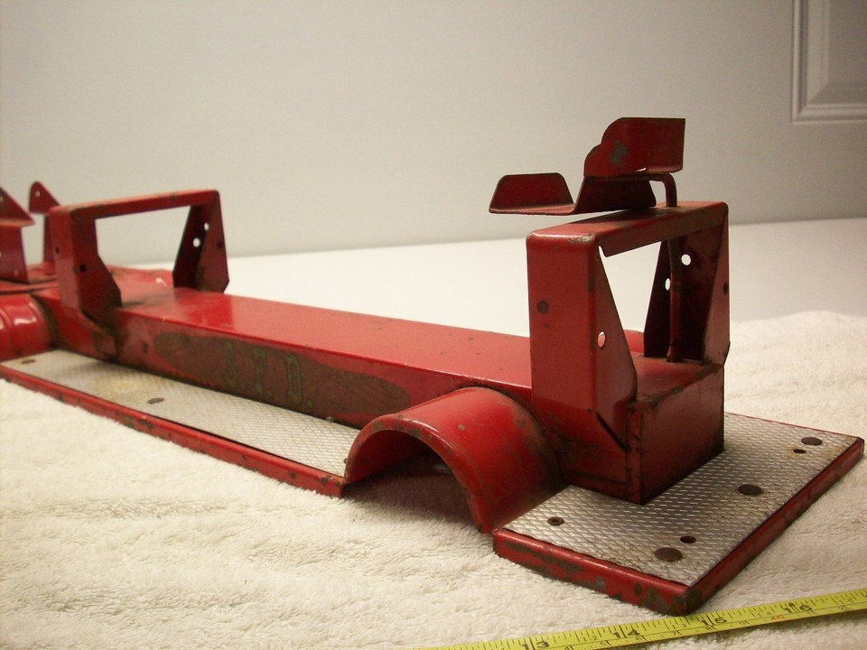 STRUCTO Fire Truck Trailer pressed steel toy PARTS RESTORE lowboy ...