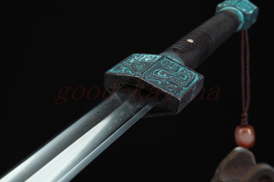 110cm Hand Forge Chinese Sword "King Qin Jian" Folded Steel Blade Sharp ...