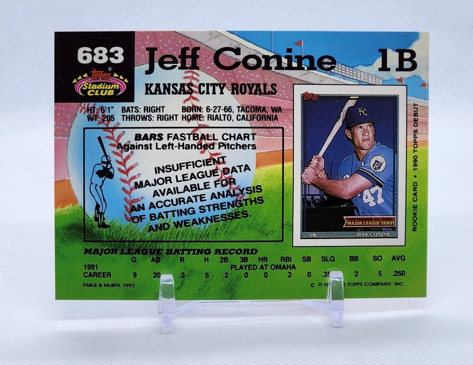 1992 Topps Stadium Club JEFF CONINE ROYALS #683 | eBay