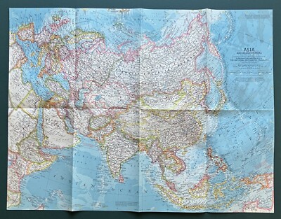 Map Asia National Geographic 1959 | eBay