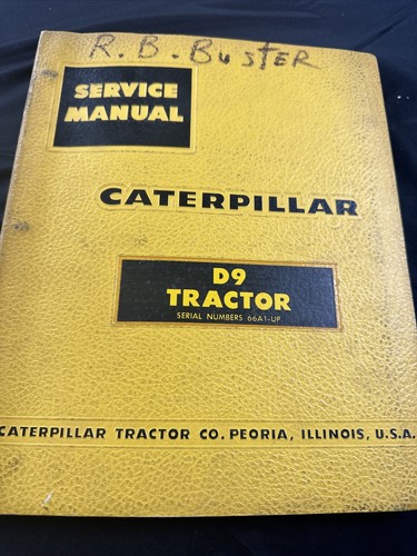 OE Original Caterpillar Cat Service Repair Manual D9 Tractor Dozer ...