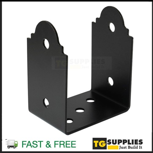 Heavy Duty Ornamental Black Bolt Down Pergola Post Support Post Bracket ...