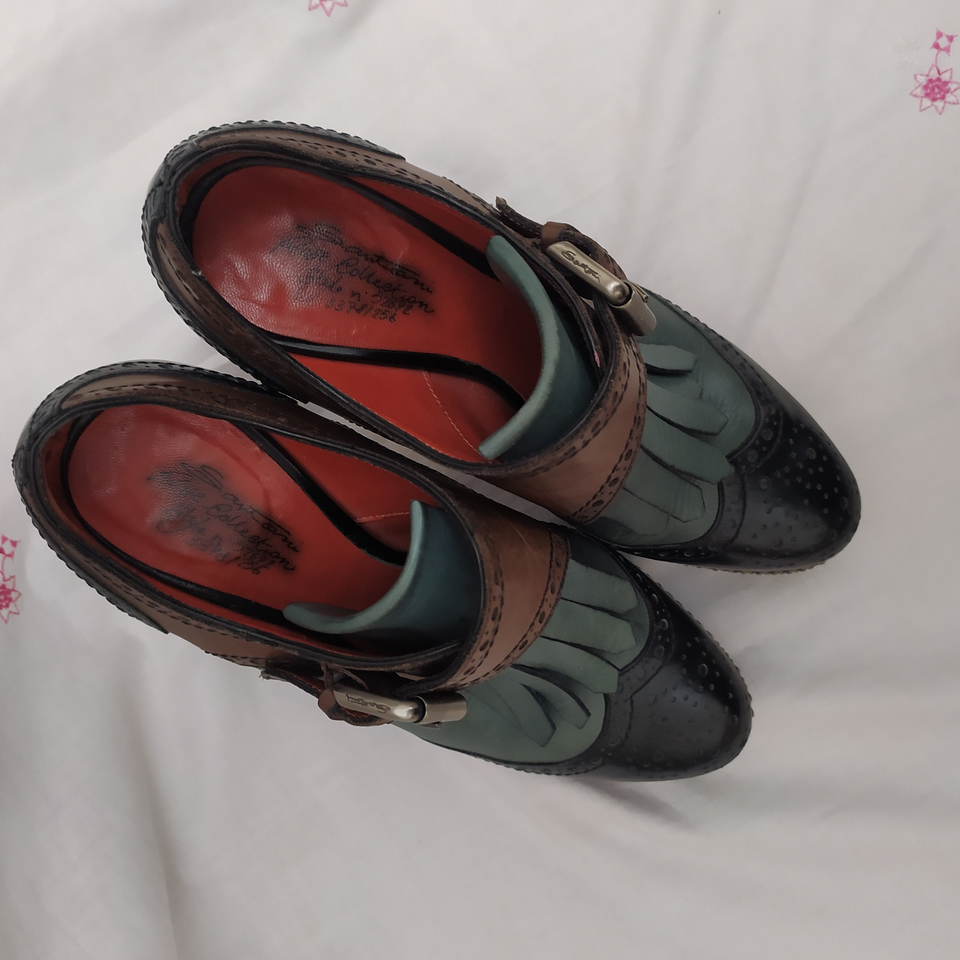 Santoni Rose Heeled Shoes Moccasin Womens Oxford Made In Italy Size 36 ...
