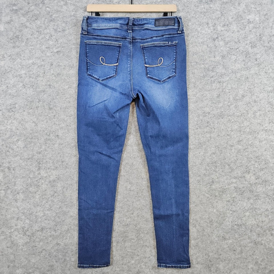 Seven7 Size 12 Blue Denim Skinny Jeans Womens Stylish Casual Cotton ...
