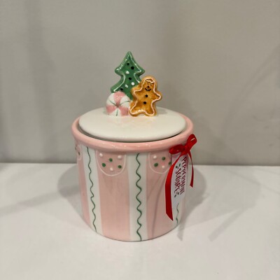 Peppermint Square Gingerbread Christmas Canister | eBay