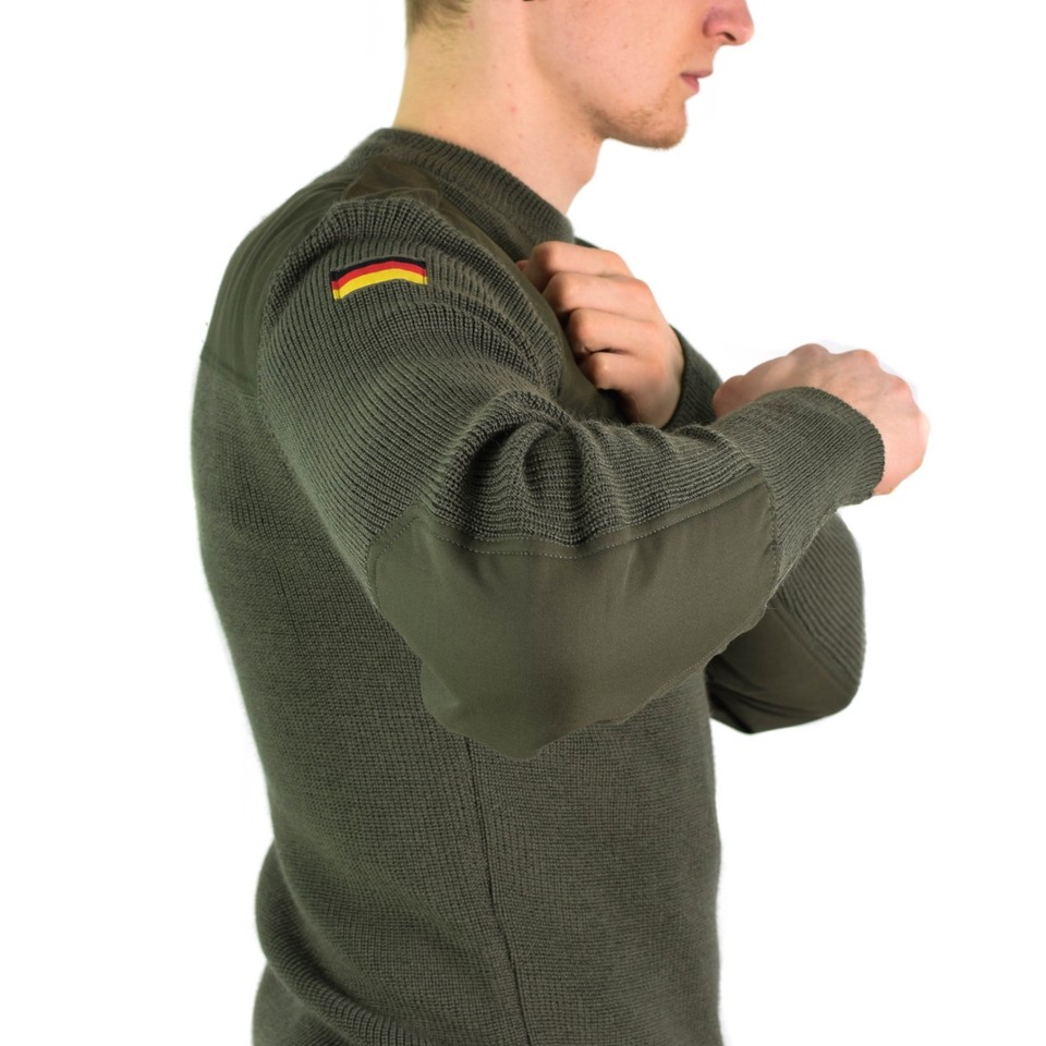 Genuine German army pullover Commando Jumper Green Olive sweater Wool ...