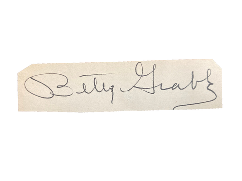 Betty Grable Signed Autograph Signature 3.5x.75" Vintage Cut Paper ...