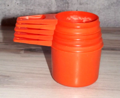 SET 5 Vintage TUPPERWARE Orange MEASURING CUPS Classic 6824 B1 | eBay