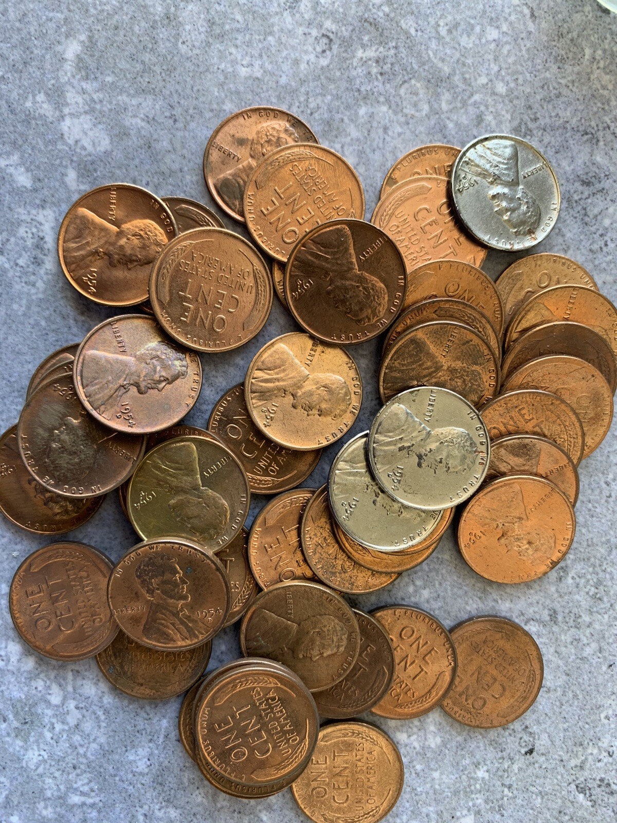 1954 D roll of Lincoln Wheat Penny, Great Deal Beautiful red tint great ...