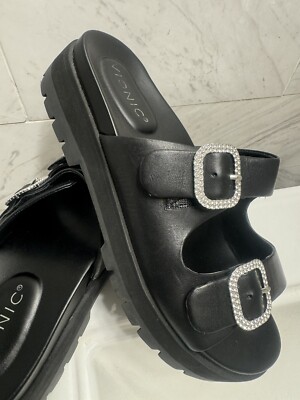 VIONIC chunky Hook & Loop Straps jeweled Rhinestone Sandals Lug Soles ...