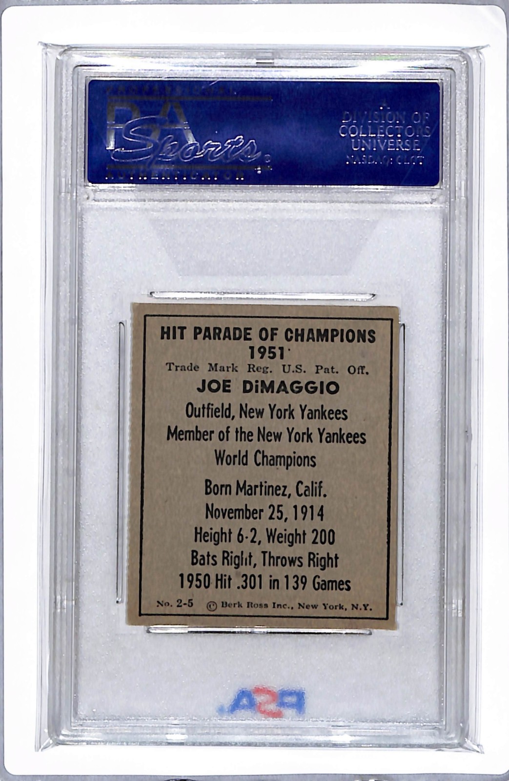 1951 Berk Ross Joe Dimaggio #2-5 PSA 6 | eBay