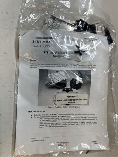 COMMSCOPE SYSTIMAX RS-2AF-16SF ROLOSPLICE/2 FUSION SPLICE TRAYS ...