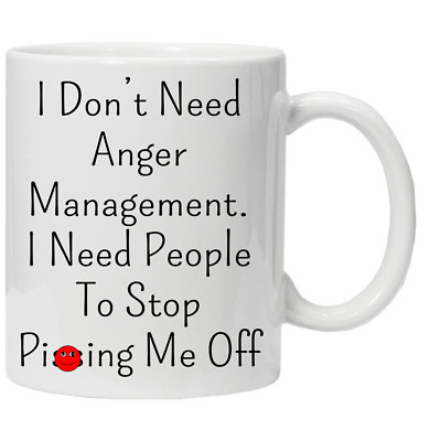 I DON'T NEED ANGER MANAGEMENT funny Coffee Mug humour sarcastic Cup ...