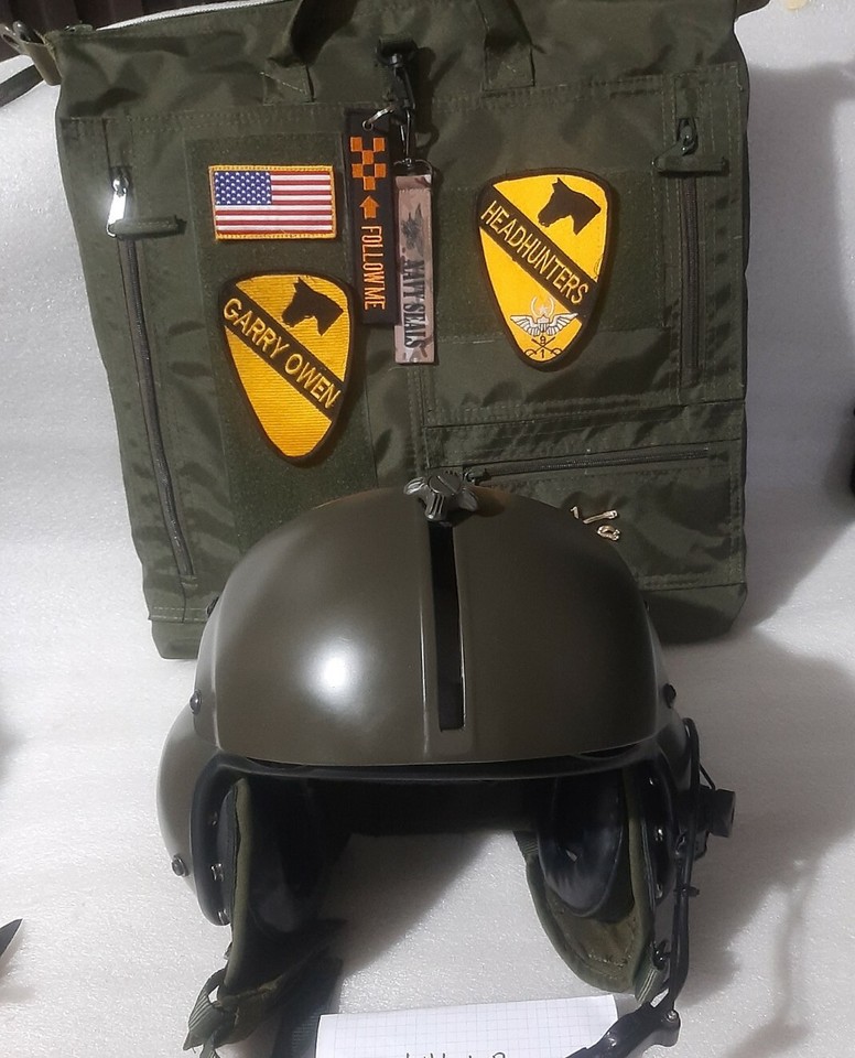 SIZE M HELICOPTER PILOT HELMET REPLICA + EXCLUSIVE PILOT HELMET BAG | eBay