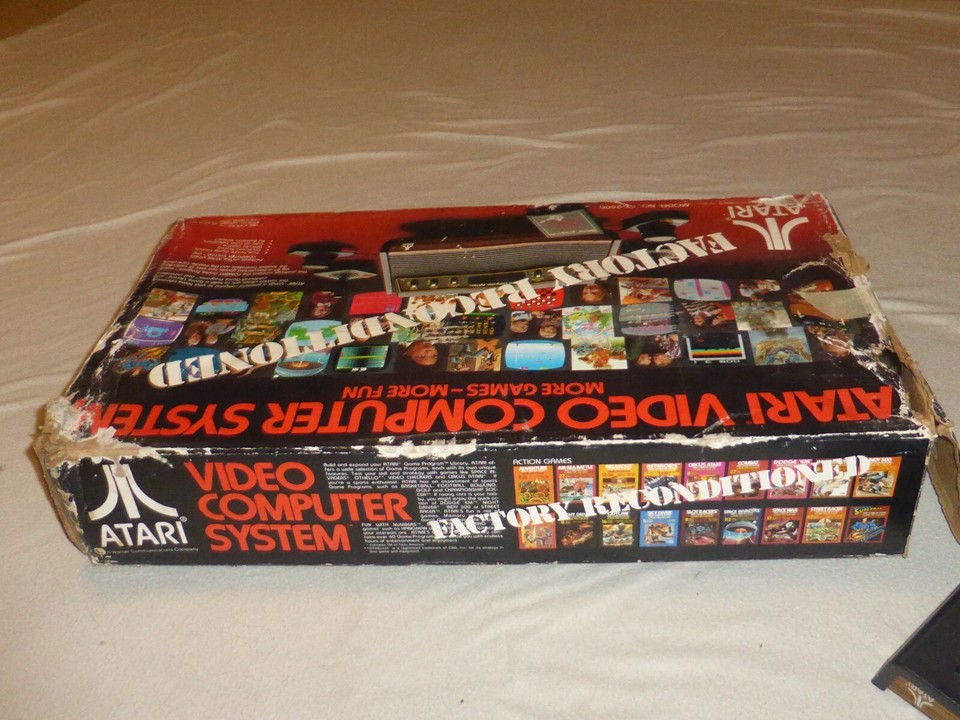 ATARI 2600 VIDEO COMPUTER SYSTEM FACTORY RECONDITIONED CX-2600 W BOX ...