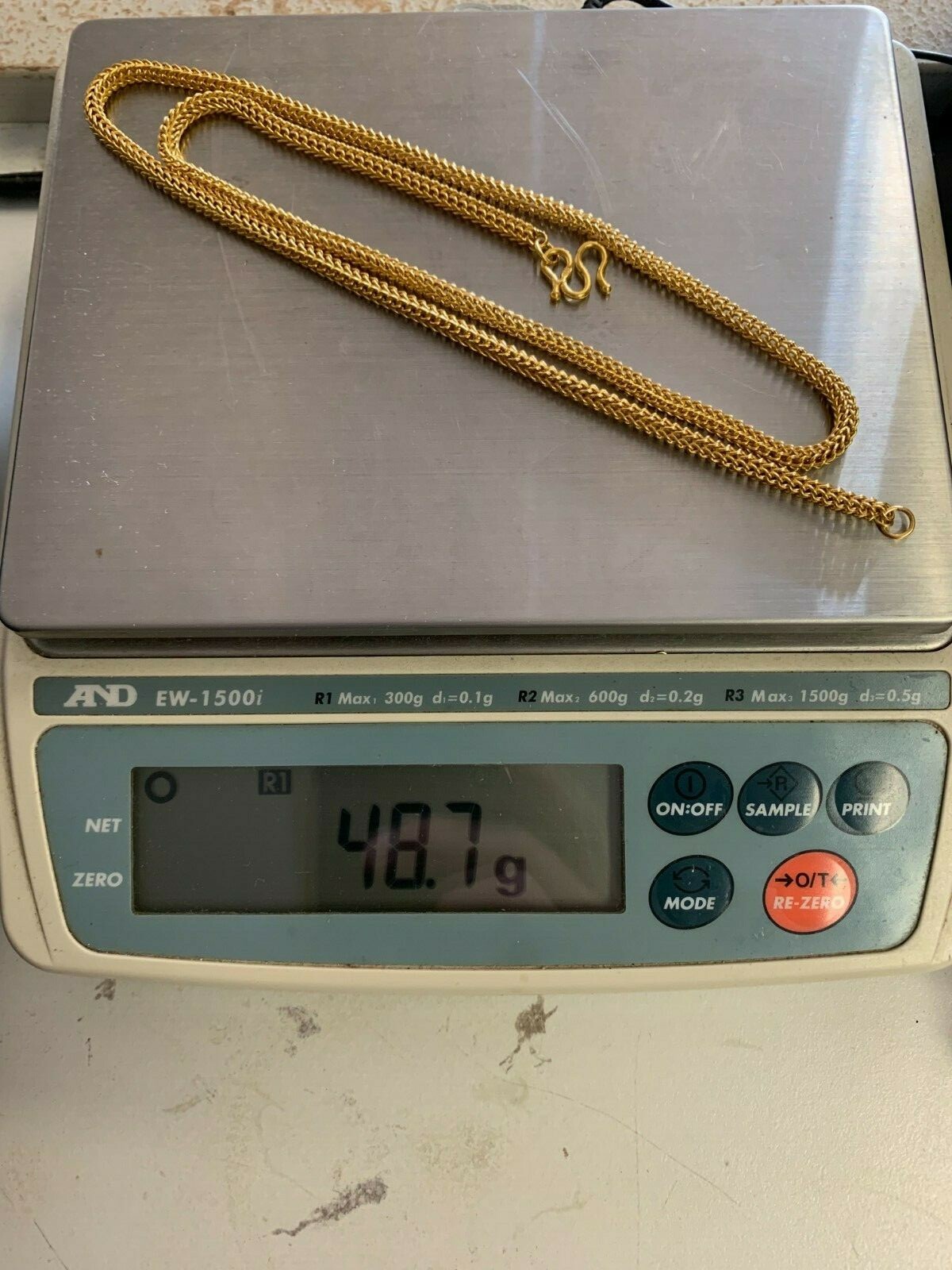 24K 24" Solid Heavy Rope Chain - Gem