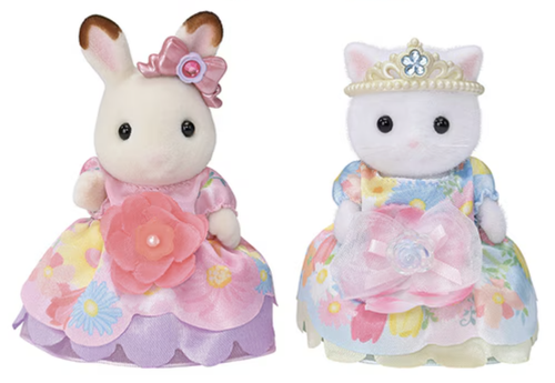 Calico Critters Flare Chocolate Rabbit & Laila Persian Cat Princess ...