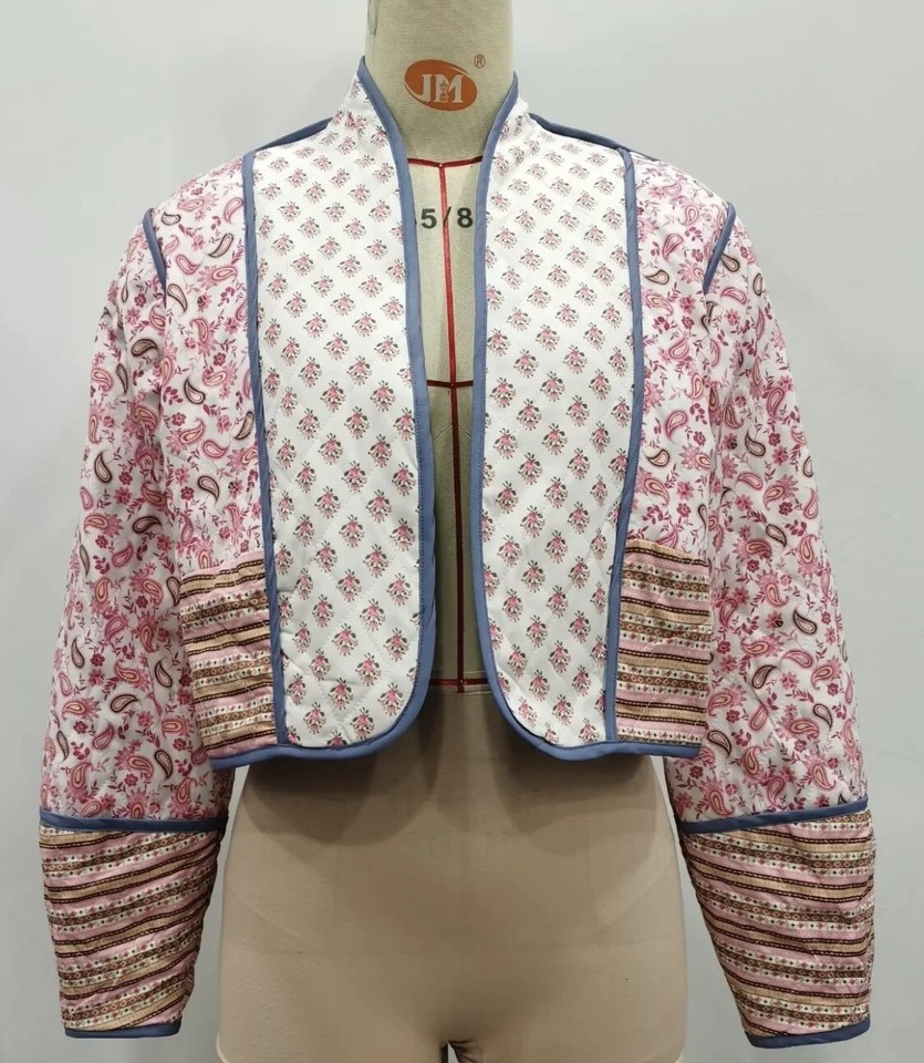 Reversible Quilted Patchwork Oversized Cropped Boho Jacket | eBay