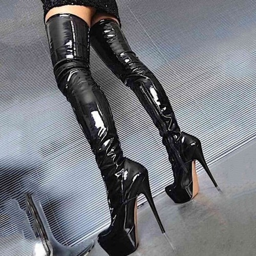 Women Crotch Boots Platform Stiletto High Heels Thigh High Cosplay ...