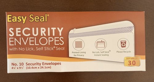 Easy Seal Security Envelopes #10 With No Lick,Self Stick Seal 30 pcs ...