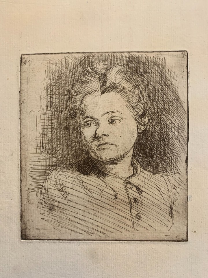 Marcel ROUX (1878-1922) Eau-Forte Portrait d'une Femme Bessenay ...