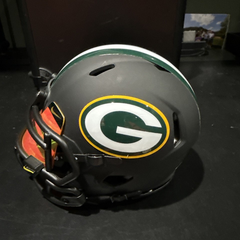 Aaron Rodgers Autographed ORINGAL Flat Black Alternate Mini Helmet ...