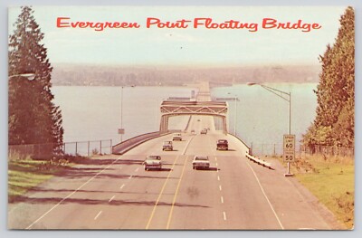 Evergreen Point Floating Bridge Seattle Washington WA Postcard | eBay