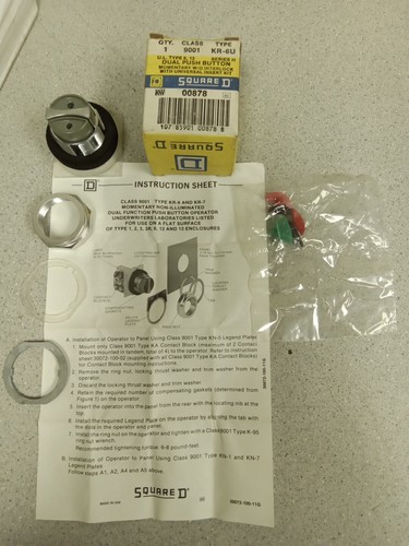Square D 9001KR-6U Push Button Operator With Inserts | eBay