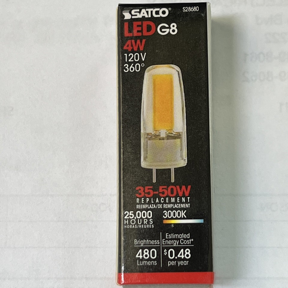 LED G8 4 Watt 120V Satco Bulb 3000K ( 480 Lumens) | eBay