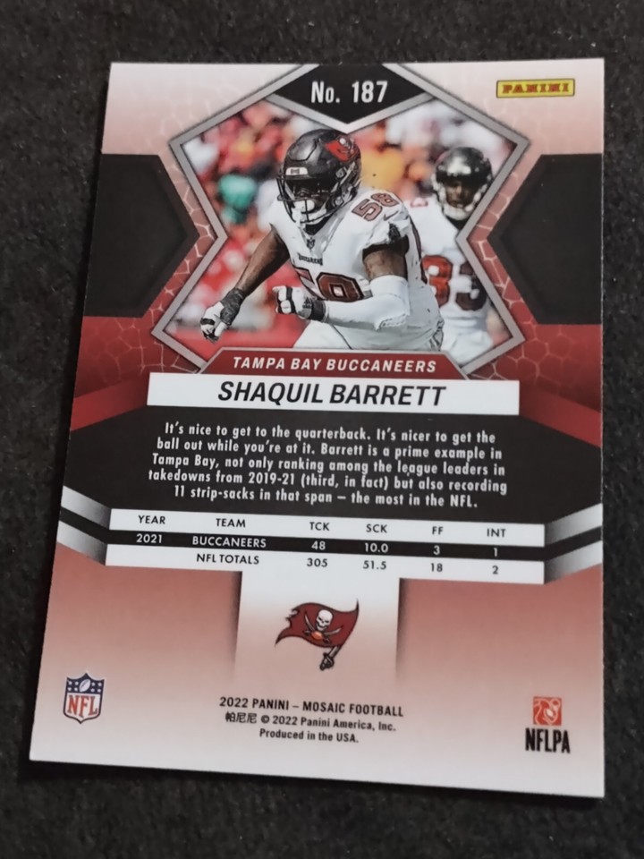 2022 Mosaic Football Card #187 Shaquil Barrett - Tampa Bay Buccaneers ...
