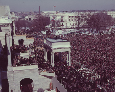 Crowd at US Capitol for 1965 Inauguration President Lyndon Johnson ...