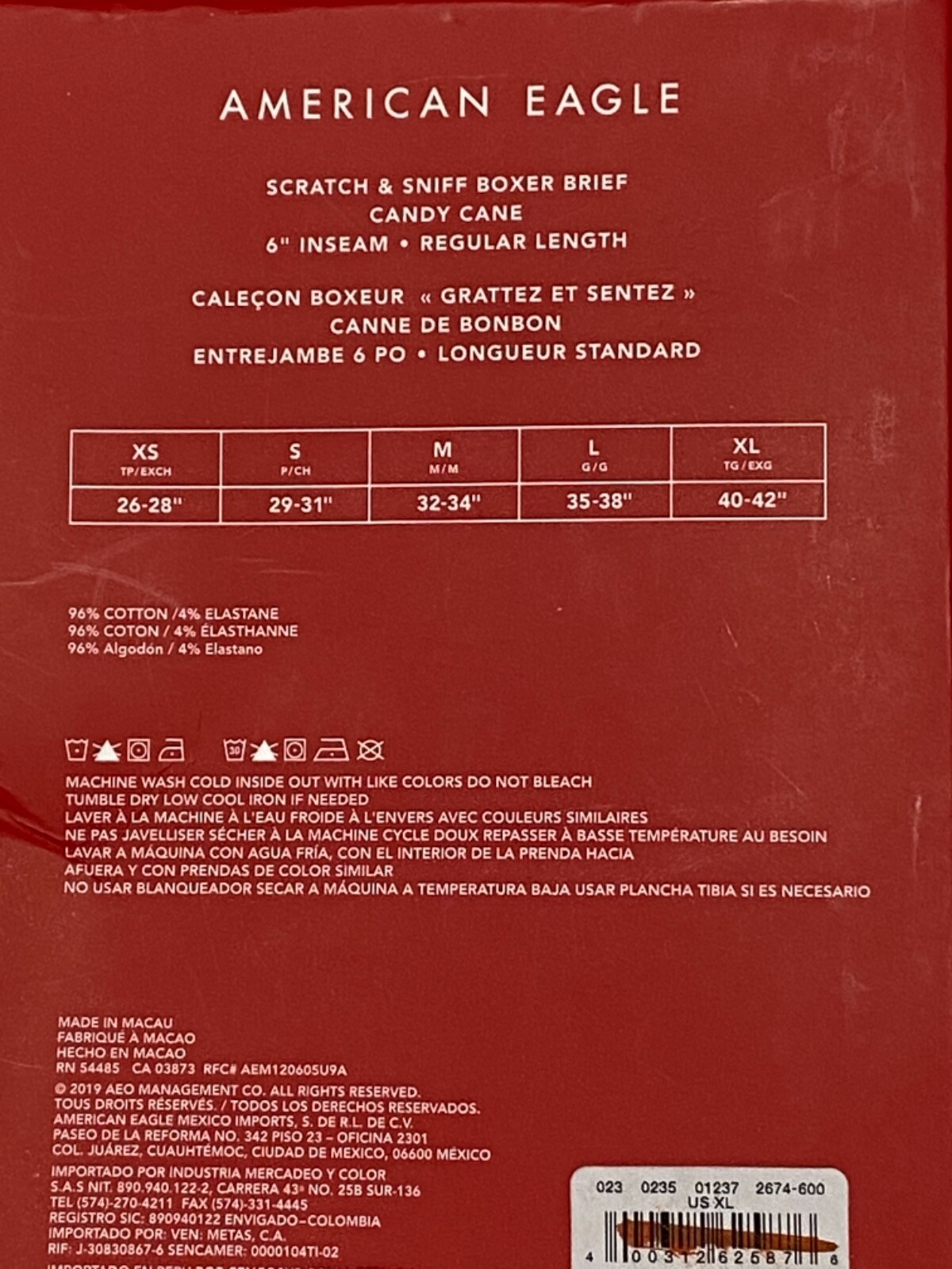 NWT AMERICAN EAGLE Scratch & Sniff Boxer Brief Underwear 6" Inseam XS-S ...