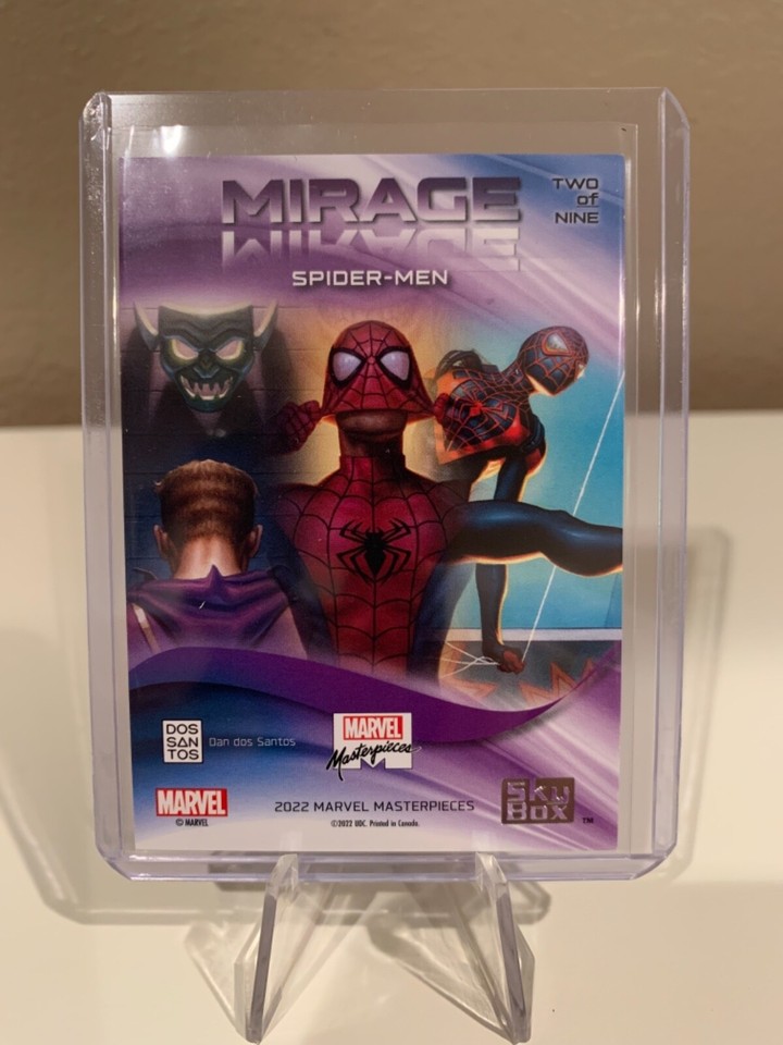 2022 Skybox Marvel Masterpieces Mirage Green Goblin/Spider-Man/Miles ...