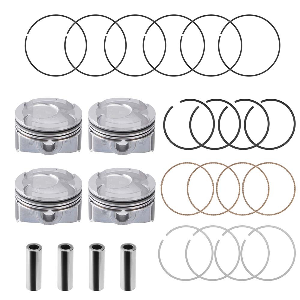 4 x Piston & Rings kit For Hyundai Accent Veloster Kia Rio 1.6L DOHC ...