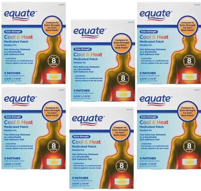 30 Ct Equate Extra Strength Cool & Heat Medicated Patch 5% Menthol Pain ...