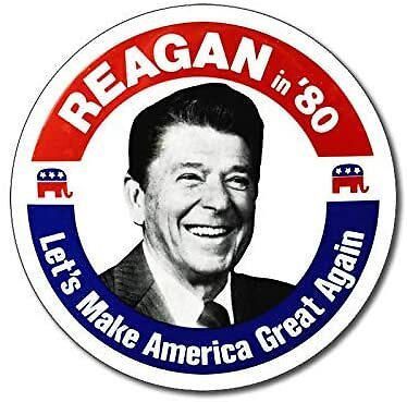 3x3 inch Round Vintage Reagan in '80 Sticker | MAGA 1980 Election ...
